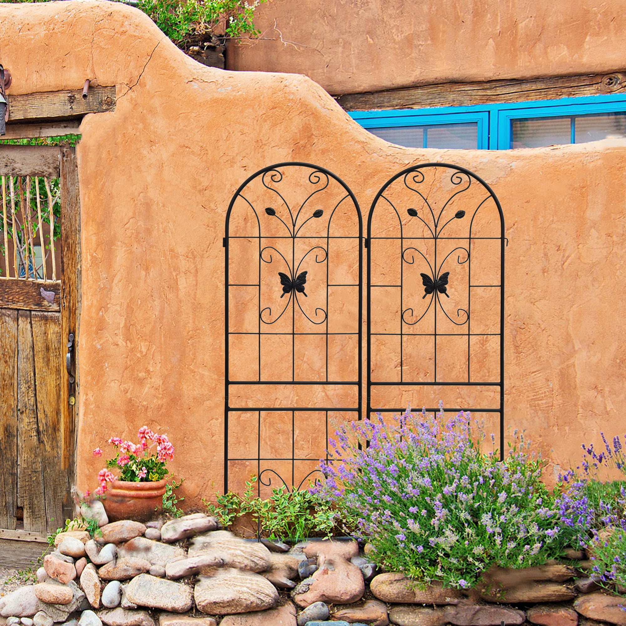 2 Pack Metal Garden Trellis 71" x 19.7" Rustproof Trellis for Climbing ...