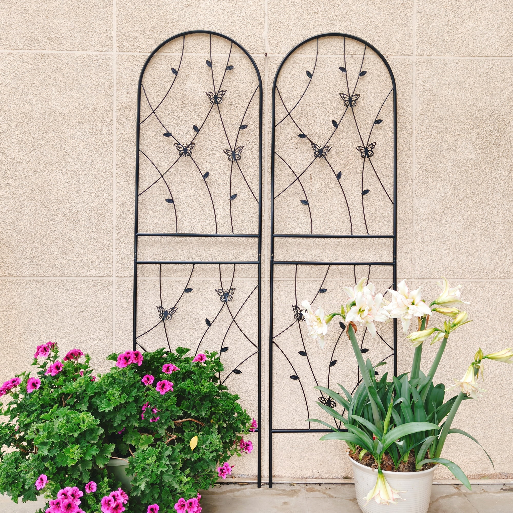2 Pack Metal Garden Trellis 71" x 19.7" Rustproof Trellis for Climbing ...