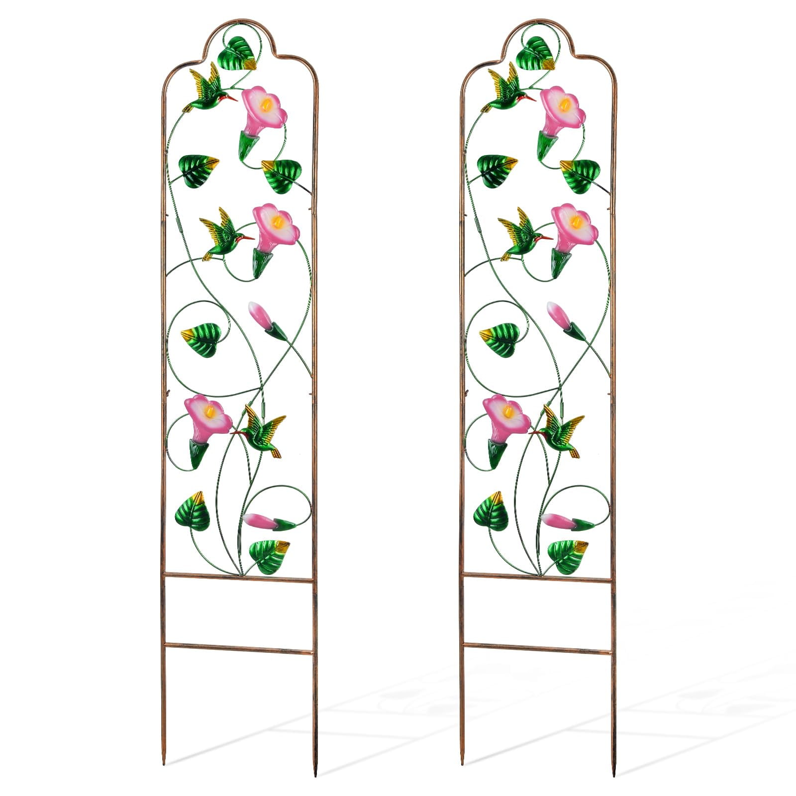 2-Pack Metal-Garden-Trellis Arched-Fence-Trellis Plant-Support ...