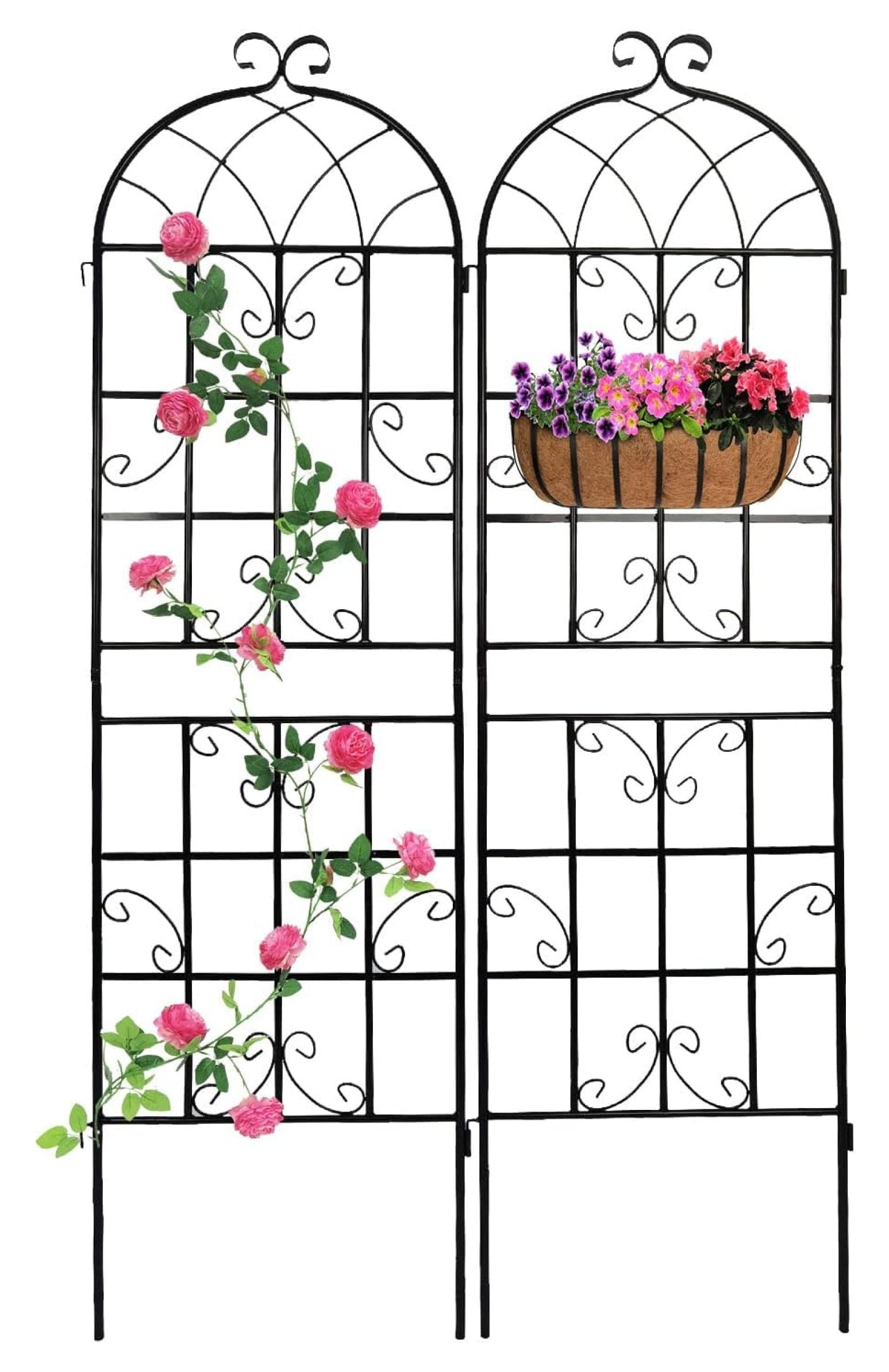 2 Pack Metal Garden Trellis for Climbing Plants 71" x 19.7" Plant ...