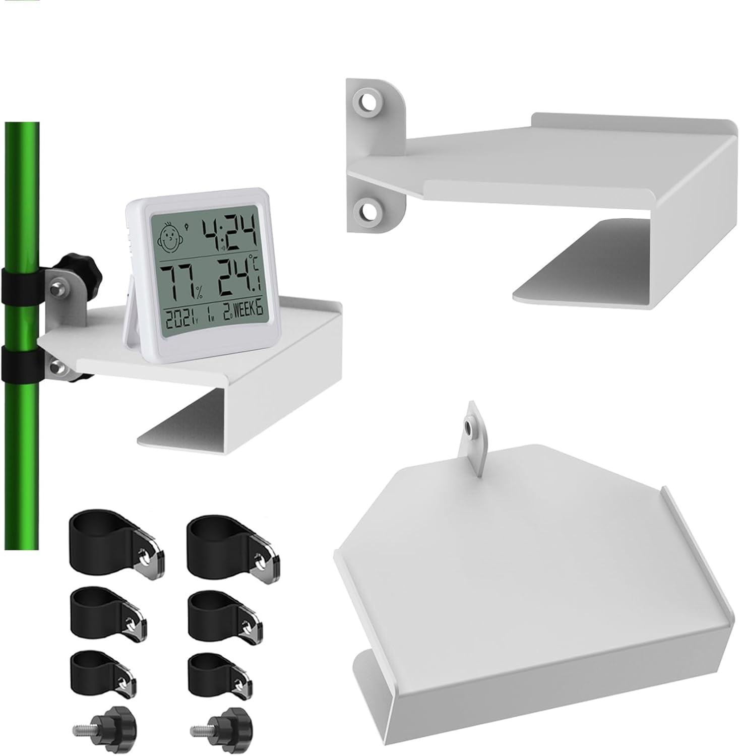 2 Pack Metal Grow Tent Corner Shelf, Super Sturdy Grow Tent Pole Mount ...