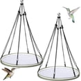 2-Pack Metal Hanging Bird Feeder - Decorative Mesh Tray Set for Garden ...