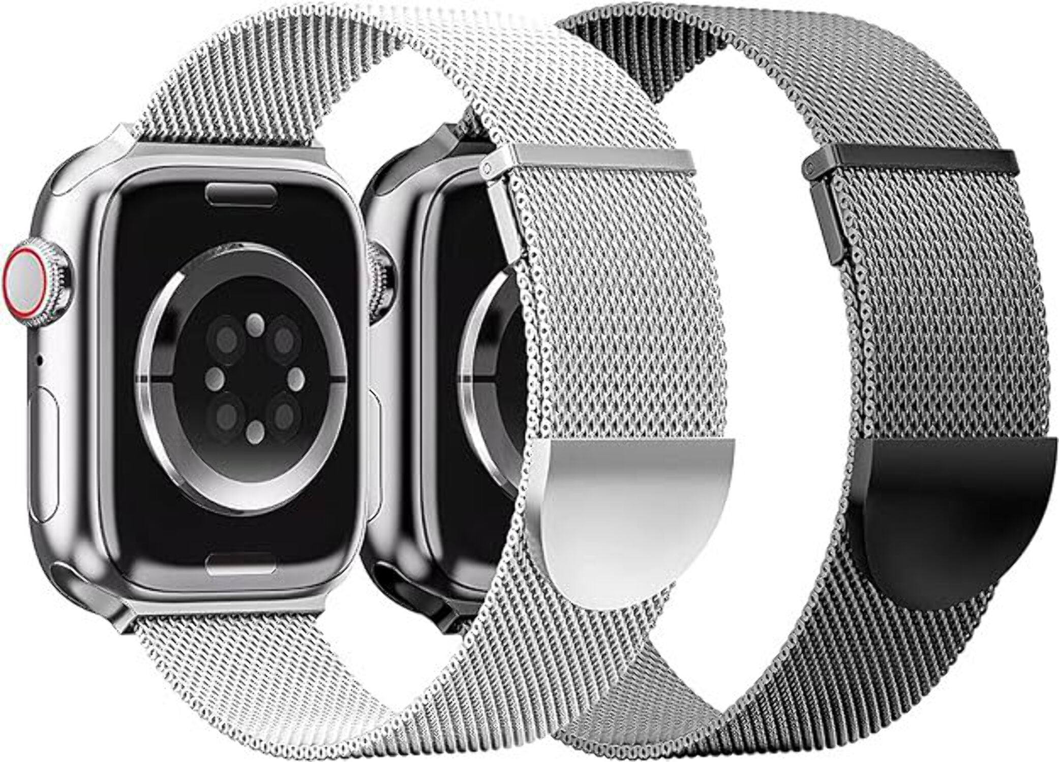 WorryFree Gadgets Magnetic Mesh Stainless Steel Watch Band, 2 Pack ...