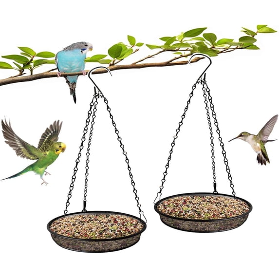 2 Pack Metal Mesh Platform Bird Feeders - Attracts Birds, Hanging for ...
