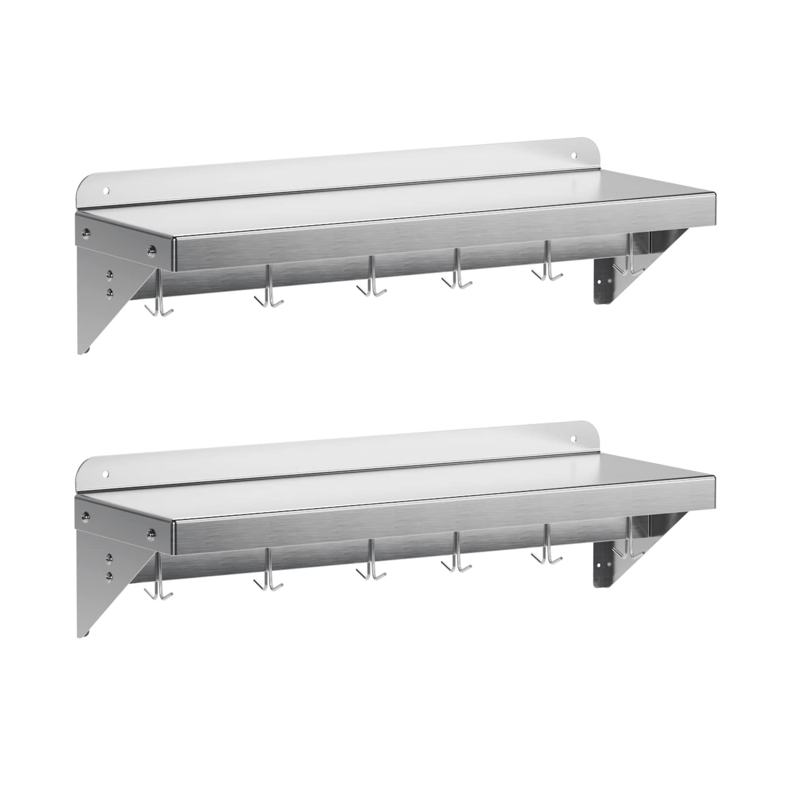 2 Pack Metal Multifunctional Storage Rack with Backplash for Kitchen ...