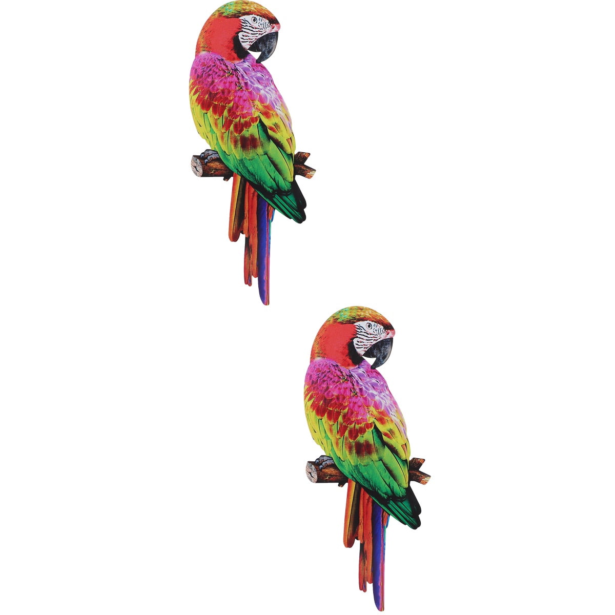 Set of 2 Hanging Hummingbird Iron Parrot Pendant Lifelike Sculpture ...