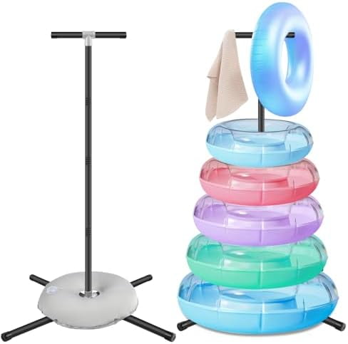 2 Pack Metal Pool Float Storage Rack, 65" x 34.5" Large Pool Float ...