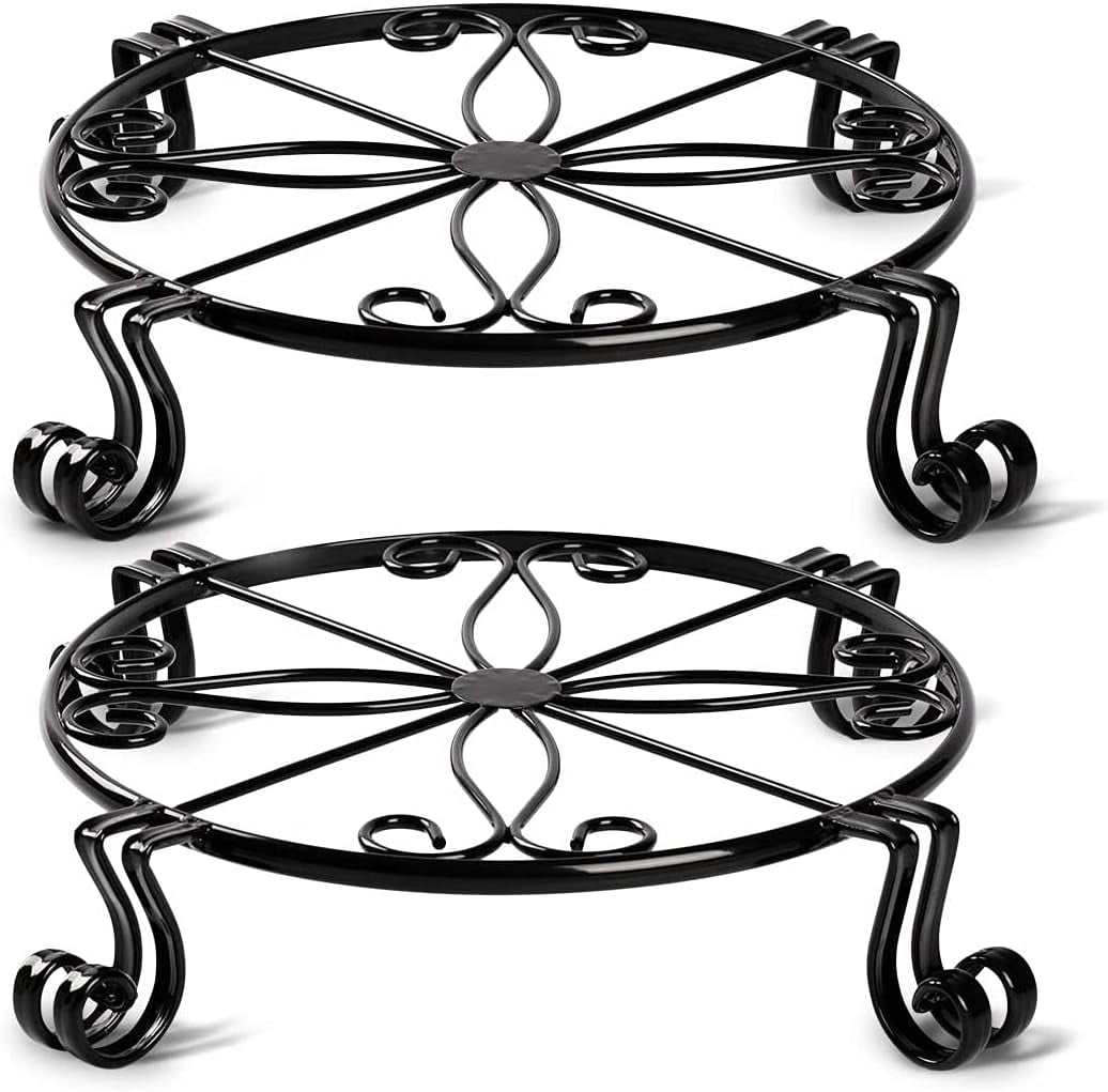 2 Pack Metal Potted Stand Floor for Indoor and Outdoor Heavy Duty ...