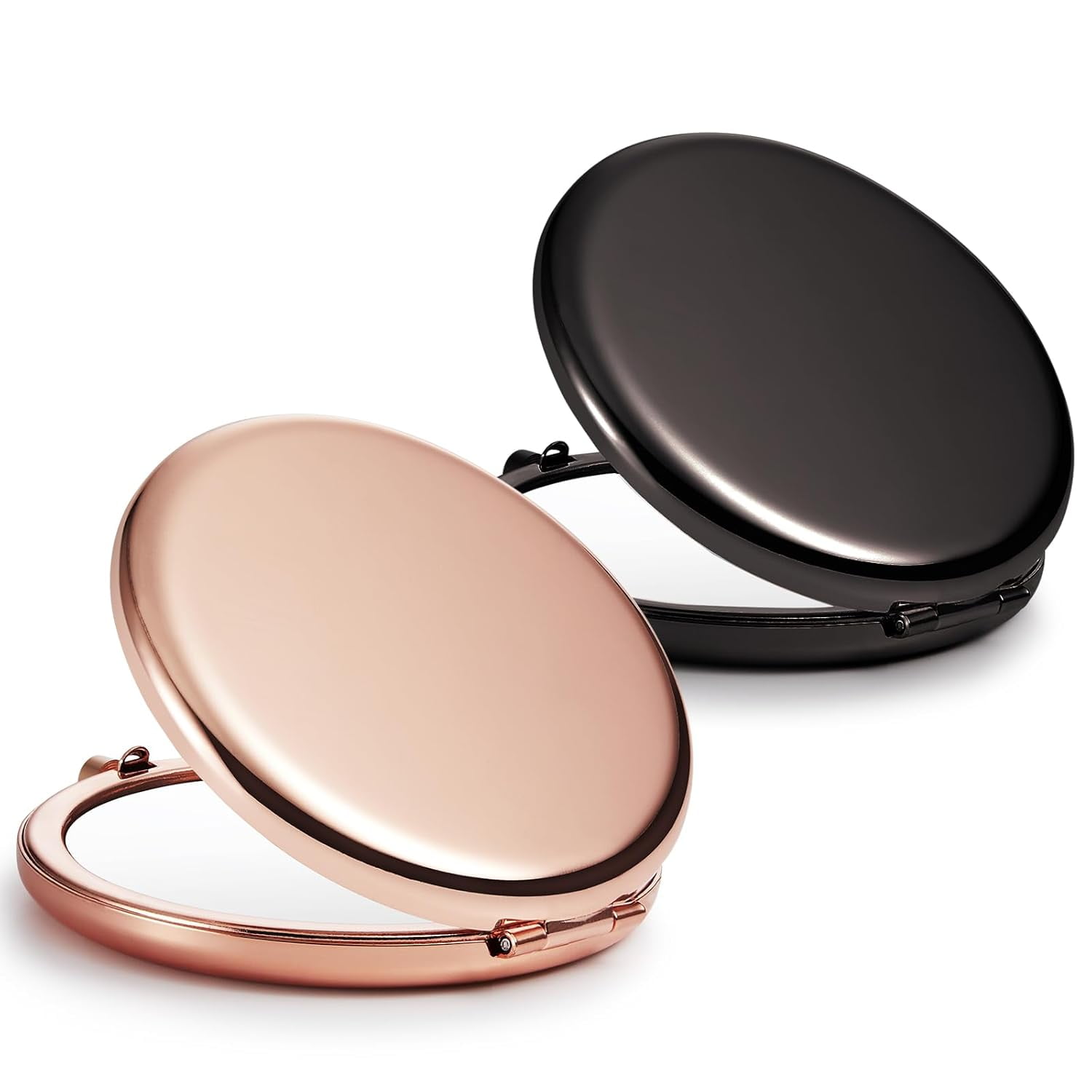 2 Pack Metal Shell Compact Face Mirror, 2.5" Double-Sided 1X/2X ...