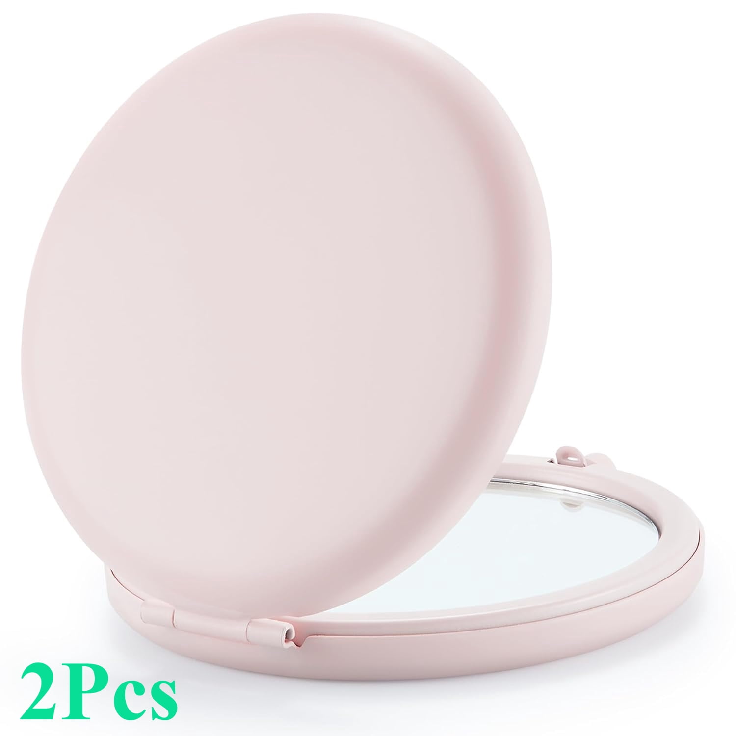 2 Pack Metal Shell Compact Face Mirror, 2.5