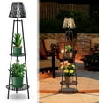2 Pack Metal Solar Floor Lights Outdoor with Plant Stands, 45.5'' Solar ...