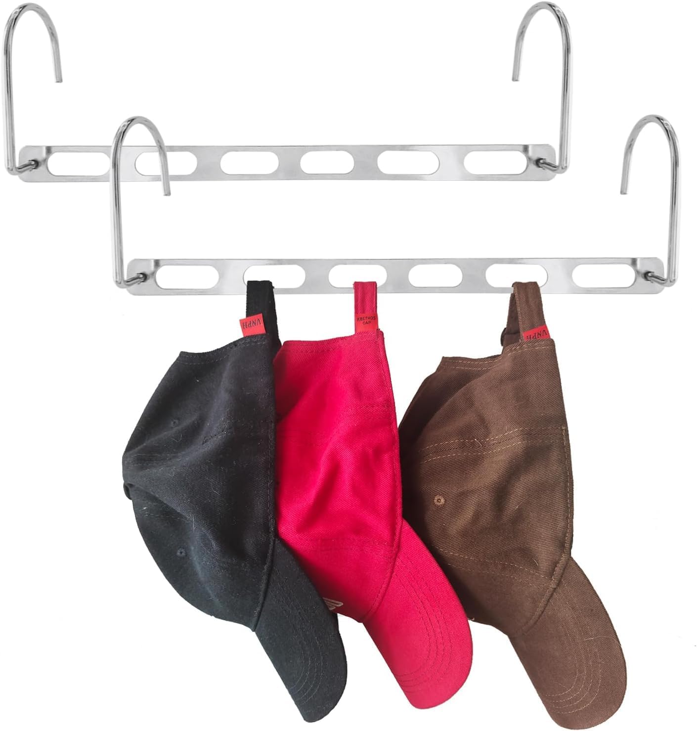 2 Pack Metal Space Saving Hangers for Clothes & Hat, Shirt Hanger ...