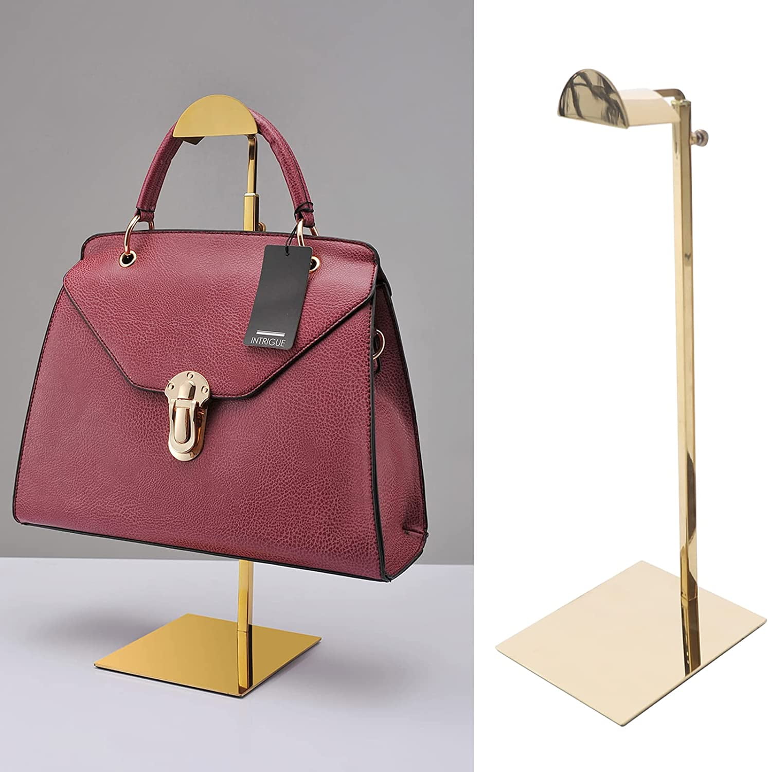 2 Pack Metal Tabletop Display Shelves Adjustable Handbag Display Stand ...
