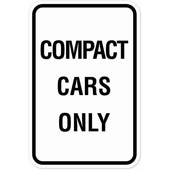 (2-Pack) Metal Tin Sign Compact Cars Only Parking Signs Sign 8x12 Inch ...