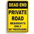(2-Pack) Metal Tin Sign Dead End Private Road Sign - 8 x 12 Private ...