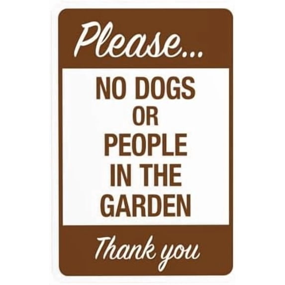 (2-Pack) Metal Tin Sign Please No Dogs Or People In The Garden Thank ...