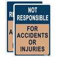 (2-Pack) Metal Tin Sign Not Responsible for Accidents or Injuries Sign ...