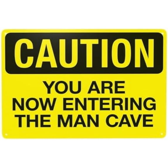 (2-Pack) Metal Tin Sign You Are Now Entering The Man Cave Warning Sign ...
