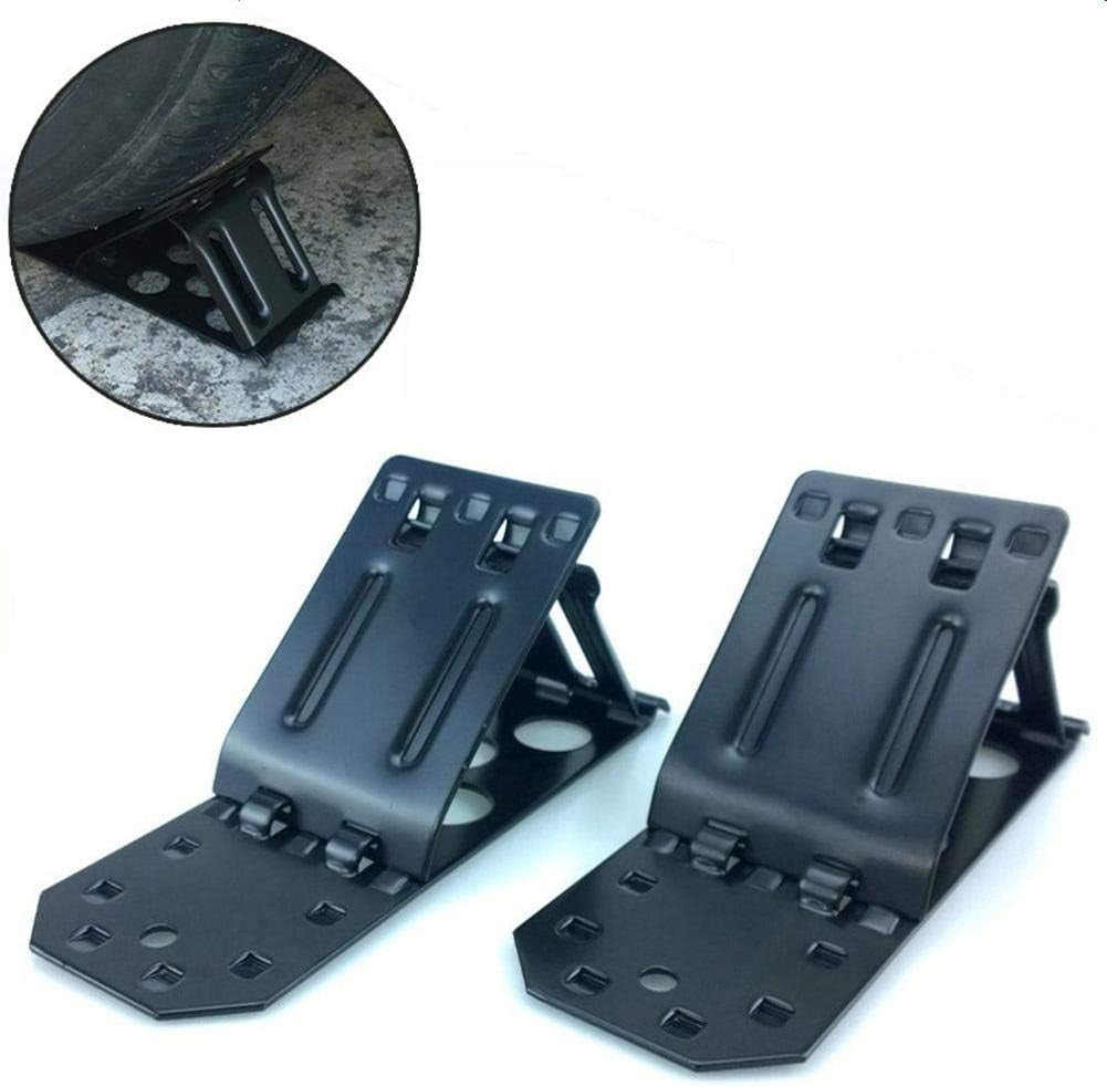 2 Pack Metal Wheel Chocks, Foldable Non-Slip Tire Chocks for Front and ...