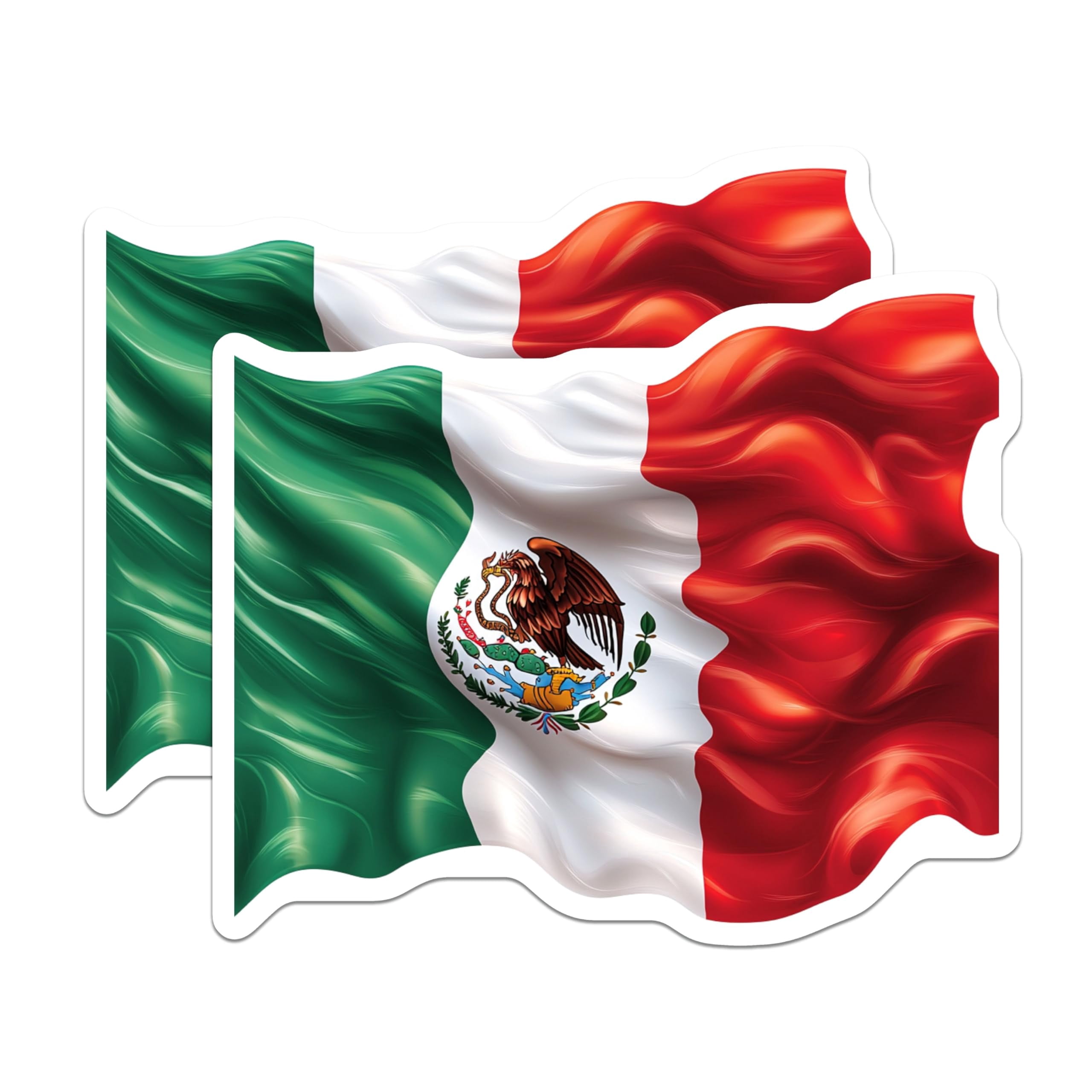 (2 Pack) Mexico Flag Stickers - Mexican Heritage Decals for Laptops ...