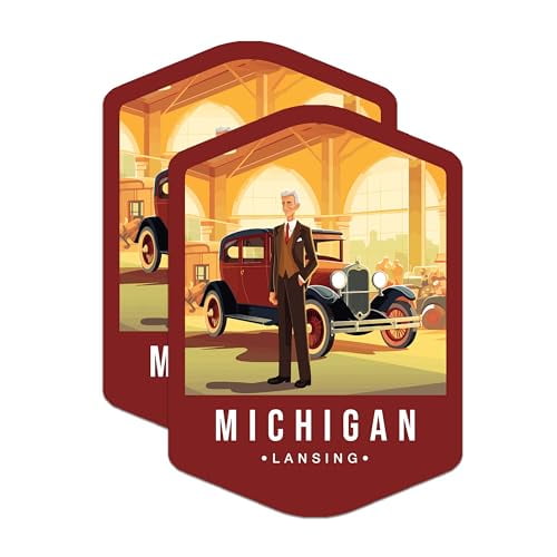 (2 Pack) Michigan State and Capitol Magnets - MI State Magnet - Choose ...