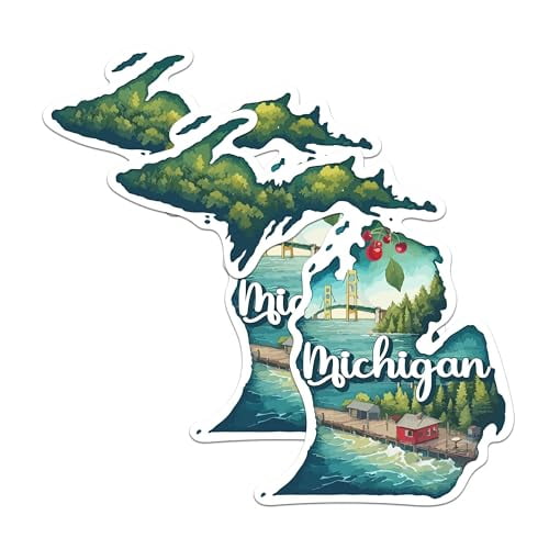 (2 Pack) Michigan State Shape Magnets - MI State Magnet - Choose from ...