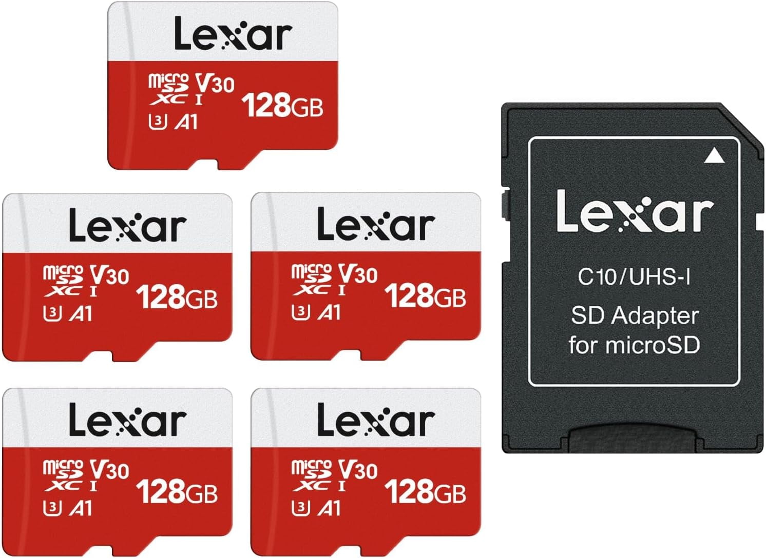 2 Pack Micro Memory Card 128 GB with Adapter, C10/U3/UHS-I/A1 ...