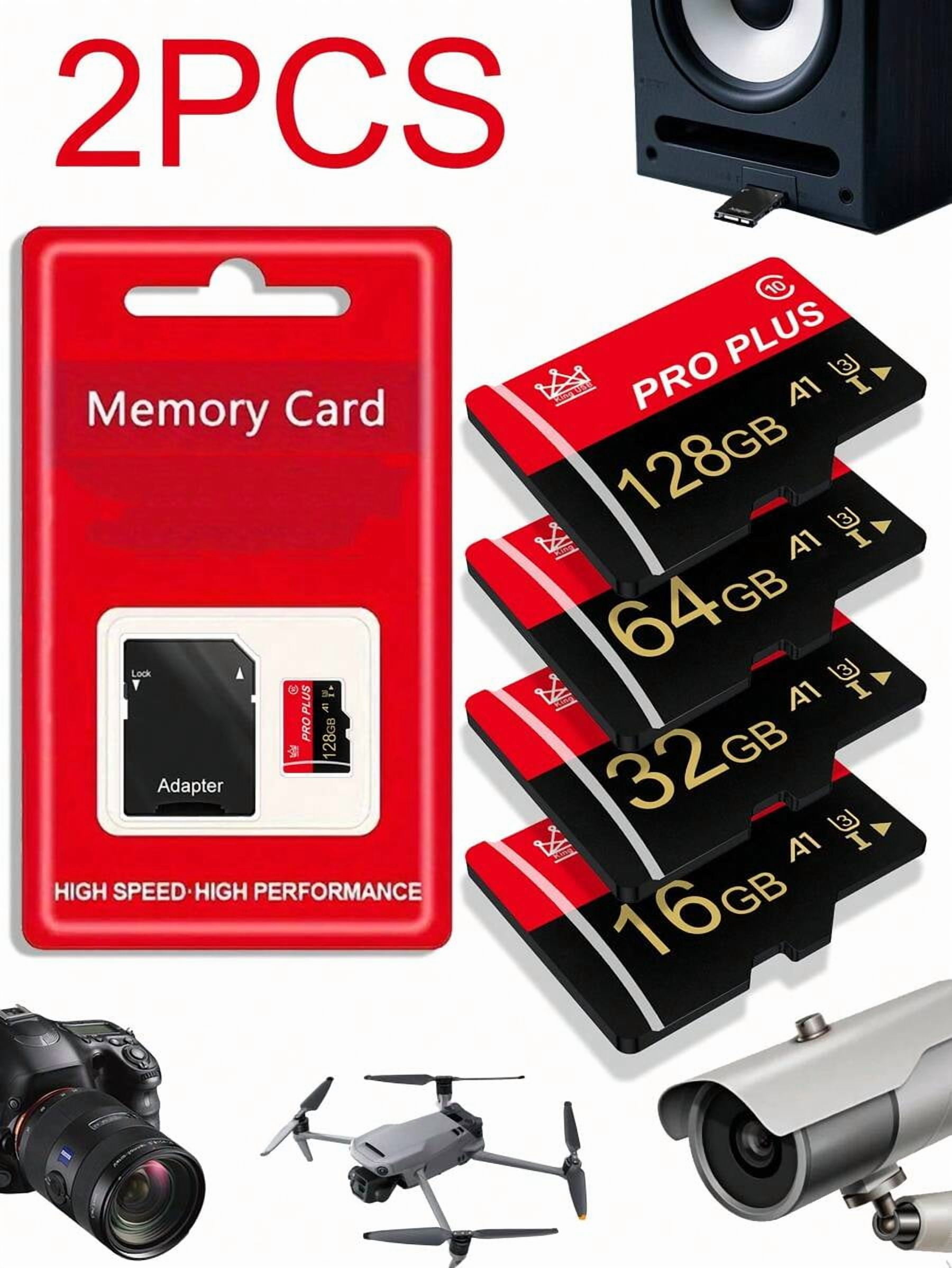 2-Pack Micro SD Card with Adapter - 1GB-128GB, UHS-I Class 10 - High-Speed TF Card for Phones ...