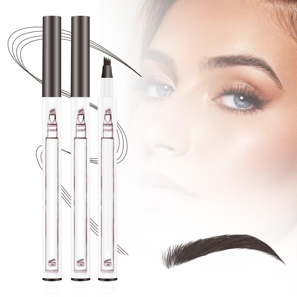 2 Pack Microblading Eyebrow Pencil, 2025 New 4 Tip Eye Brow Pen 3D ...