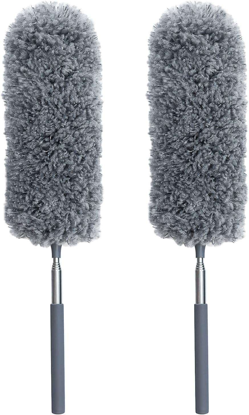 2 Pack Microfiber Feather Duster for Cleaning, Hand Washable Dusters ...