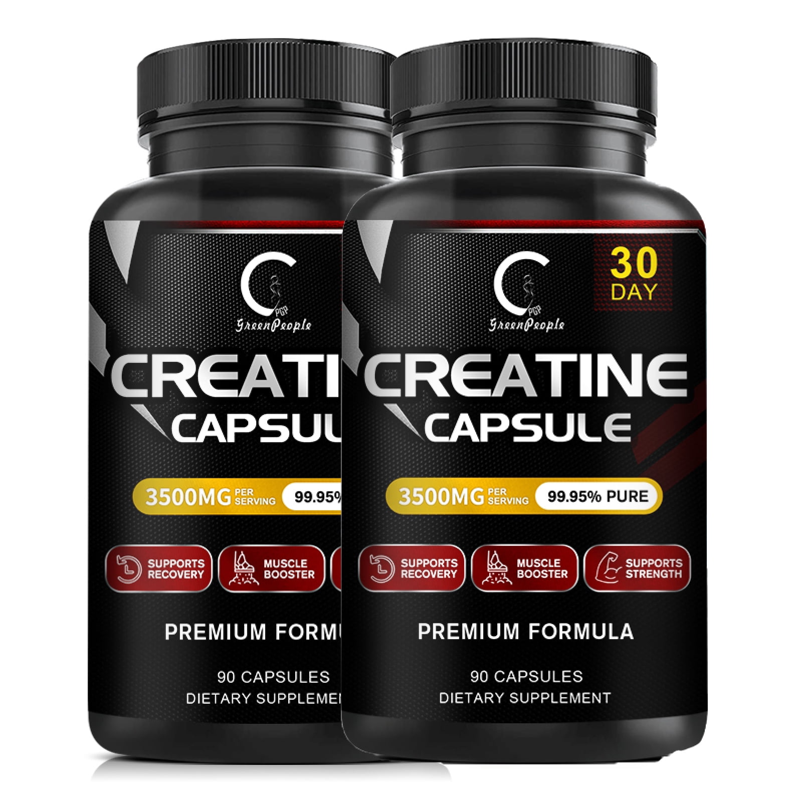 (2 Pack)Micronized Creatine Monohydrate Capsules, 90 Capsule - Walmart.com