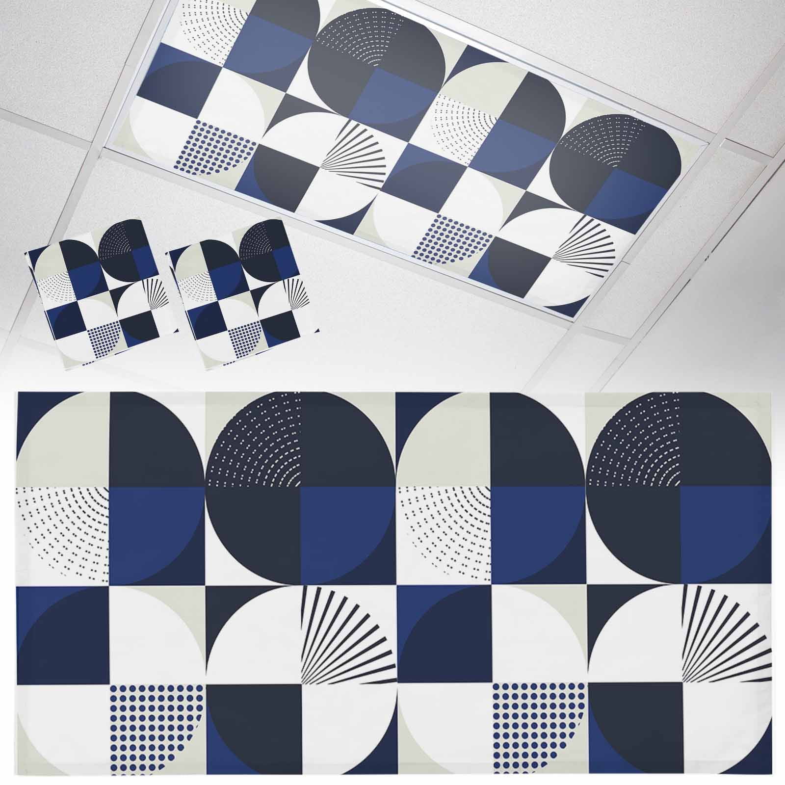 2 Pack Mid Century Fluorescent Light Covers for Ceiling Lights Abstract ...