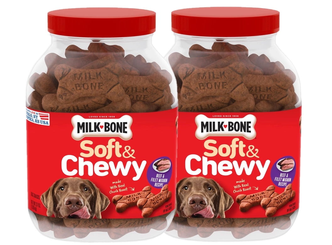 Milk-Bone Soft & Chewy Beef & Filet Mignon Recipe, 2 Pack Meaty Dog ...