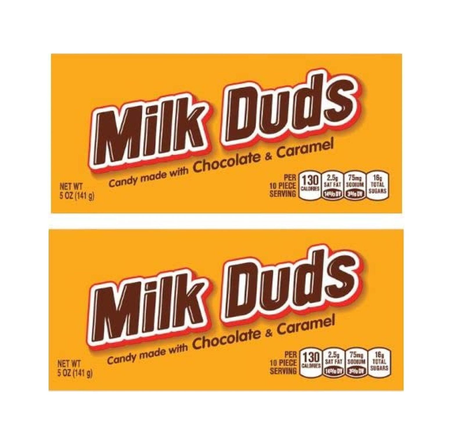 (2 Pack) Milk Duds Candy, Candy made with Chocolate & Caramel 5 oz Box ...