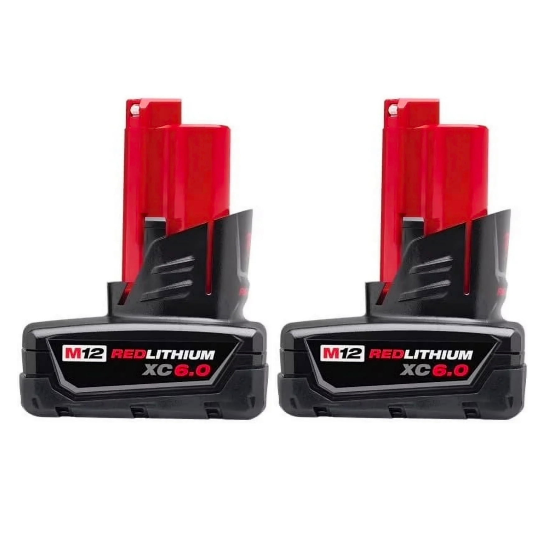 2 Pack Milwaukee M12 Battery 12V REDLITHIUM XC 6.0 Extended Capacity 48-11-2460 Battery ...