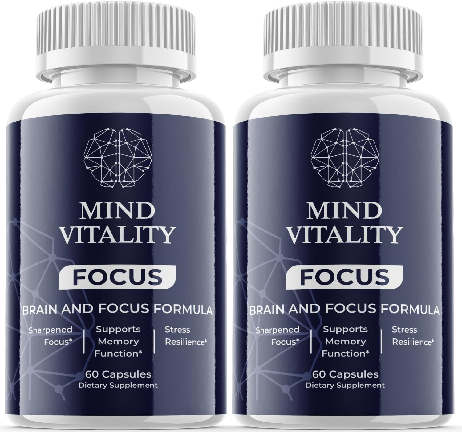 Mind Vitality Focus (2 Pack) - Dietary Supplement for Focus & Energy ...