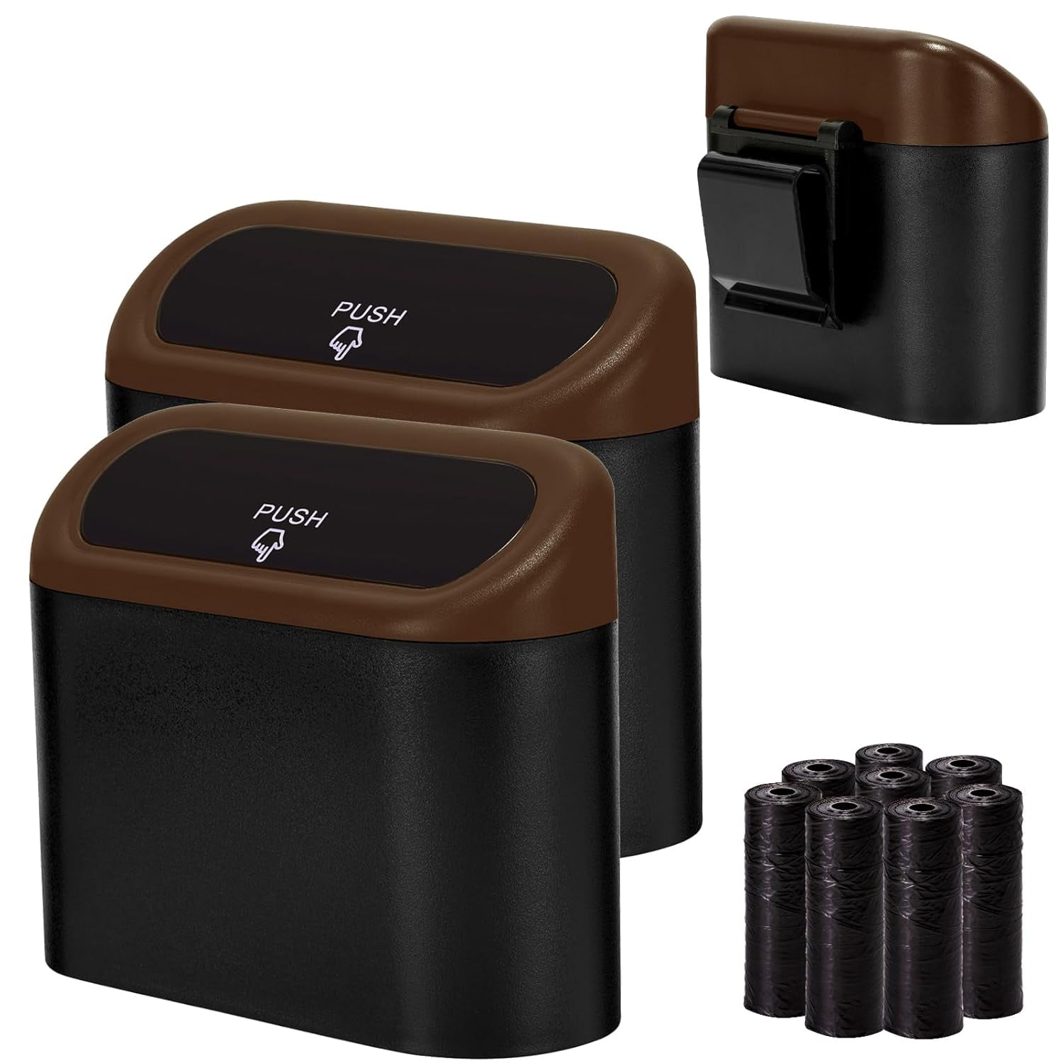 2 Pack Mini Car Trash Can with Lid, Small Car Garbage Can, Cute ...