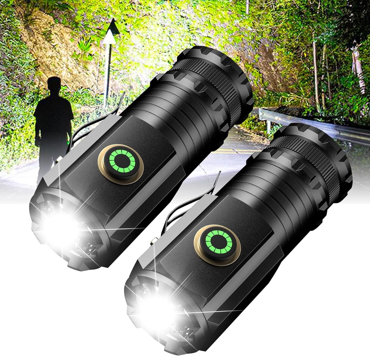 2 Pack Mini Flash Light Small EDC Flashlight, Super Bright Pocket Light ...