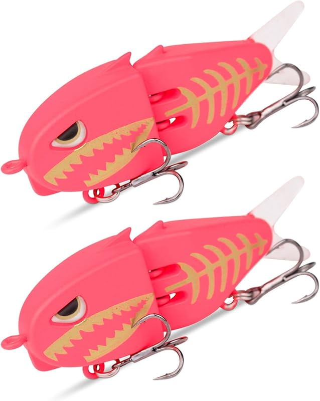 2 Pack Mini Glide Bait for Bass Fishing,Raptor Fishing Lures with Hooks ...