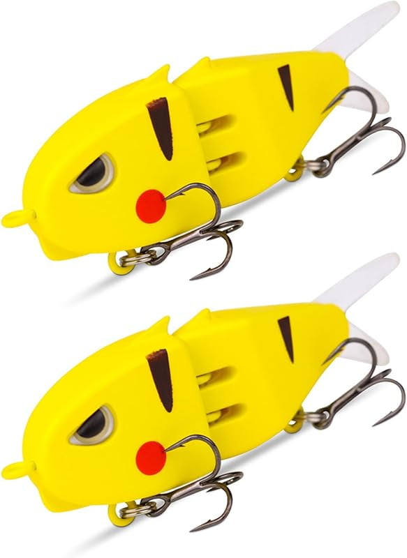 2 Pack Mini Glide Bait for Bass Fishing,Raptor Fishing Lures with Hooks ...