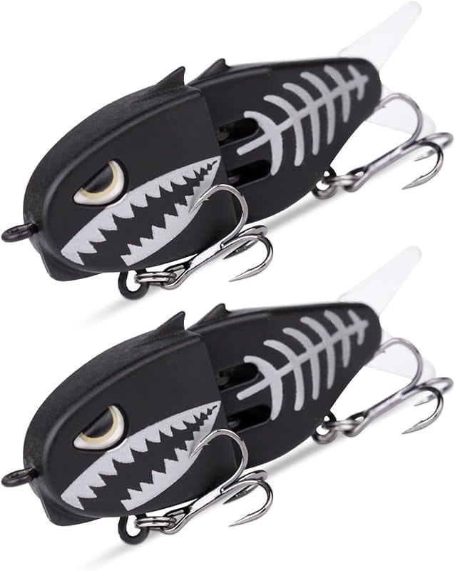 2 Pack Mini Glide Bait for Bass Fishing,Raptor Fishing Lures with Hooks ...