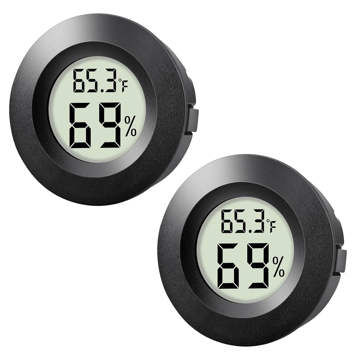 2-Pack Mini Hygrometer Thermometer Indoor Outdoor Round Humidity Meter ...
