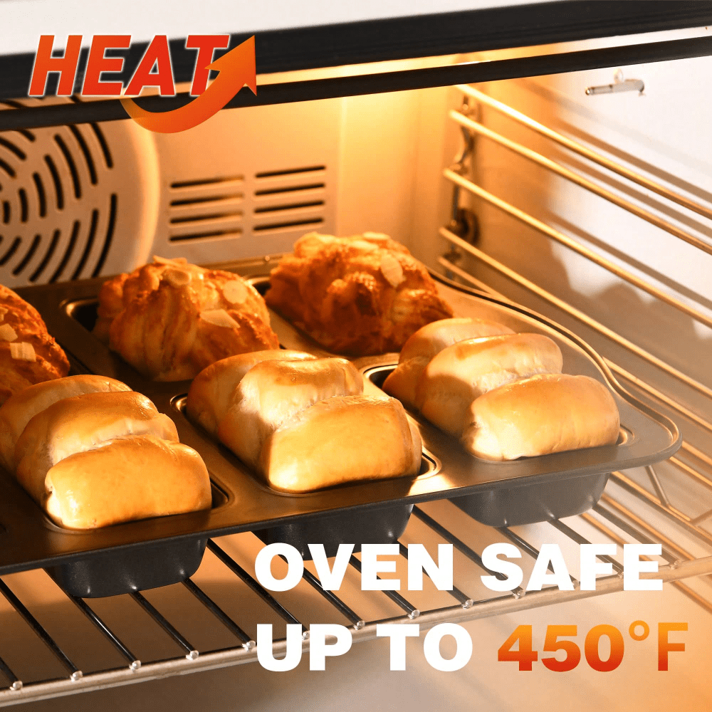 2 Pack Mini Loaf Baking Pans 8-Cavity, Nonstick Small Cornbread Pan ...
