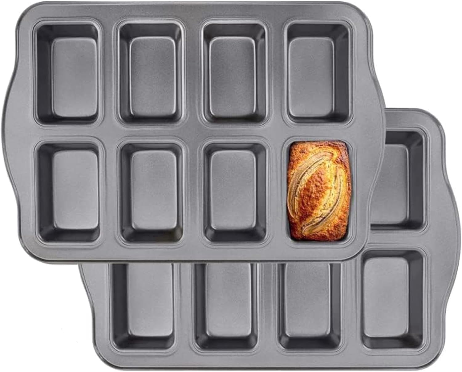 COSANO, Mini Loaf Pans 8-Cavity, 2 Pack, Nonstick Small Bread Pans ...