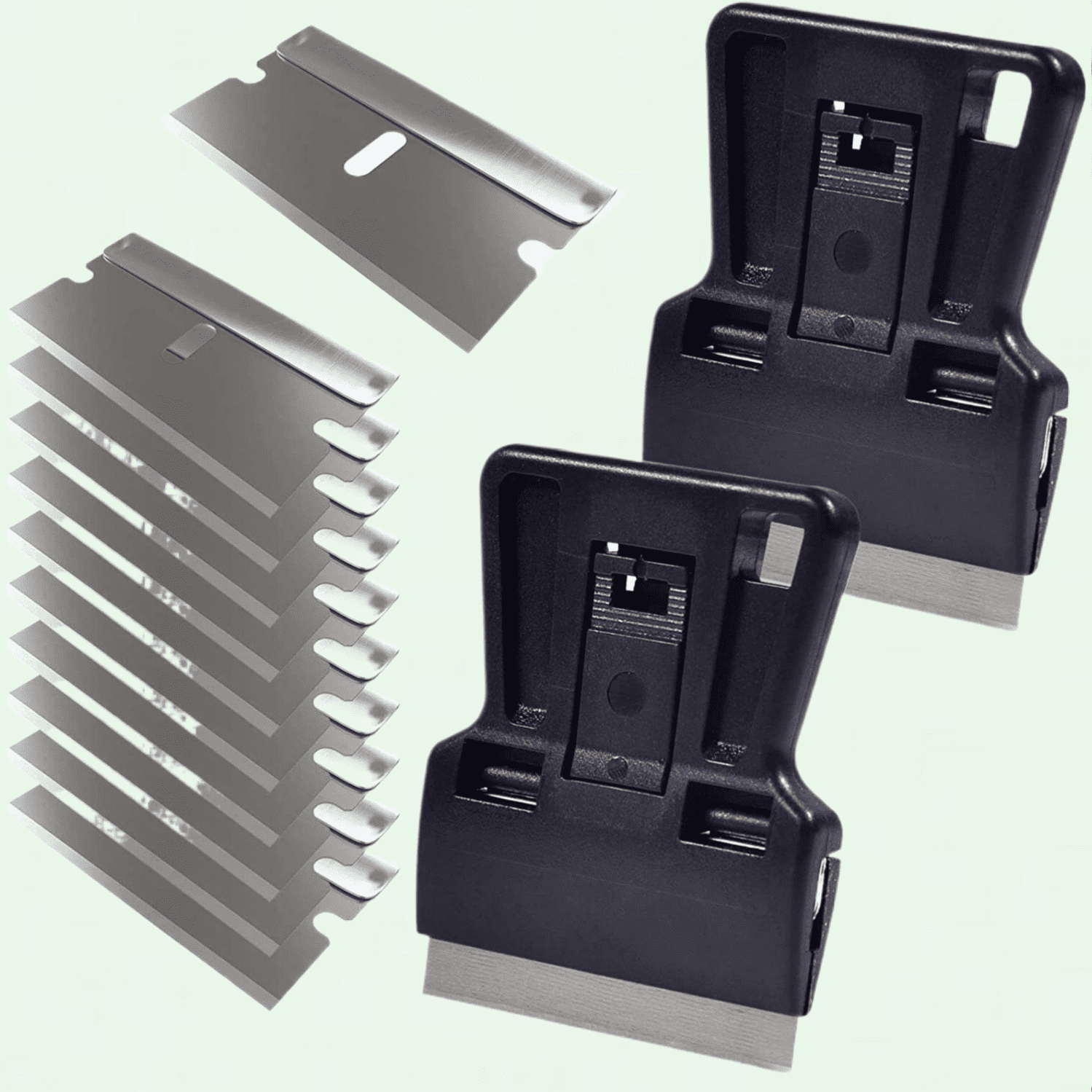 2 Pack Mini Metal Razor Scraper with 10 Carbon Blades - Easy and Safe ...