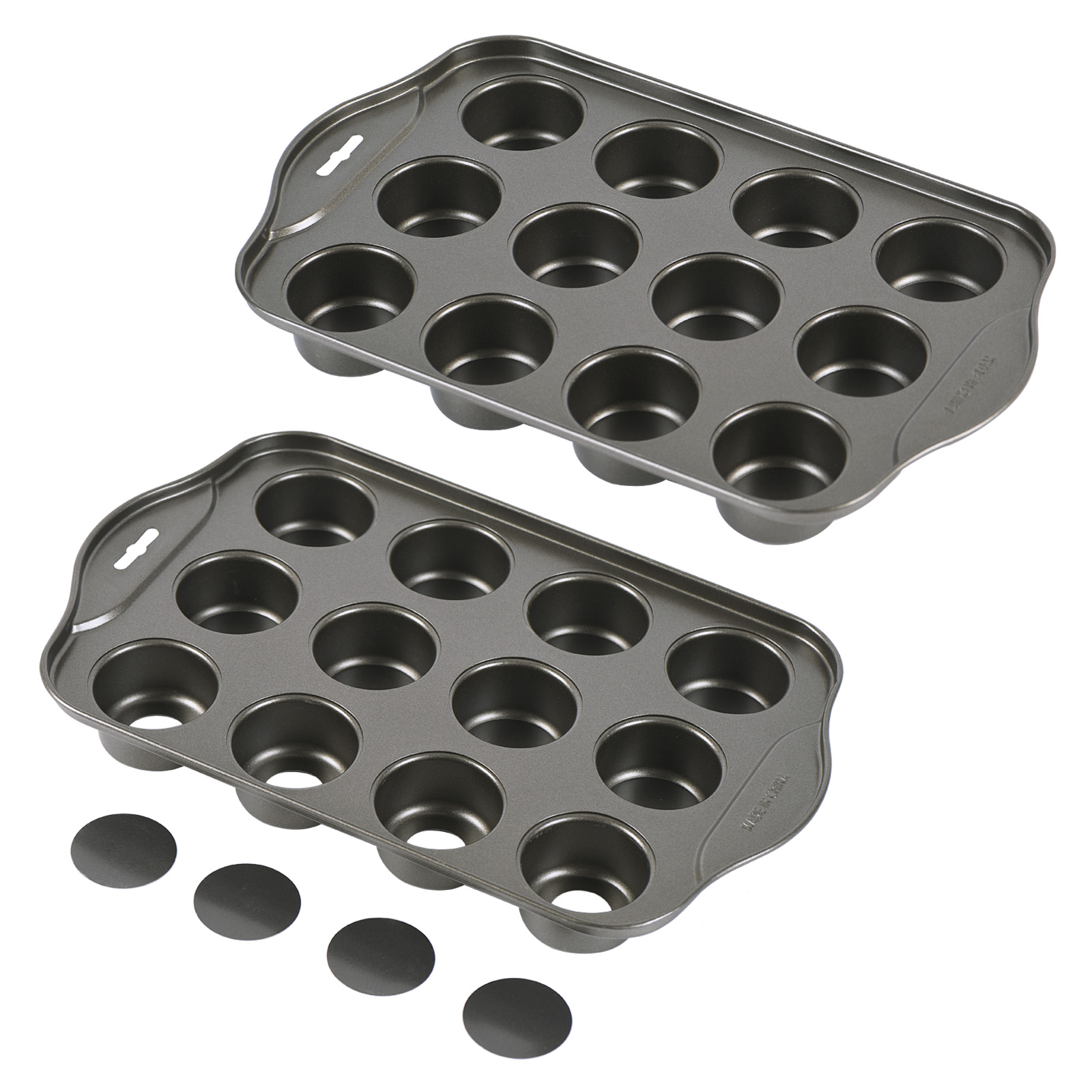 Sweet Creations Textured Nonstick Mini Muffin/Cupcake Pan, 24 Cup ...