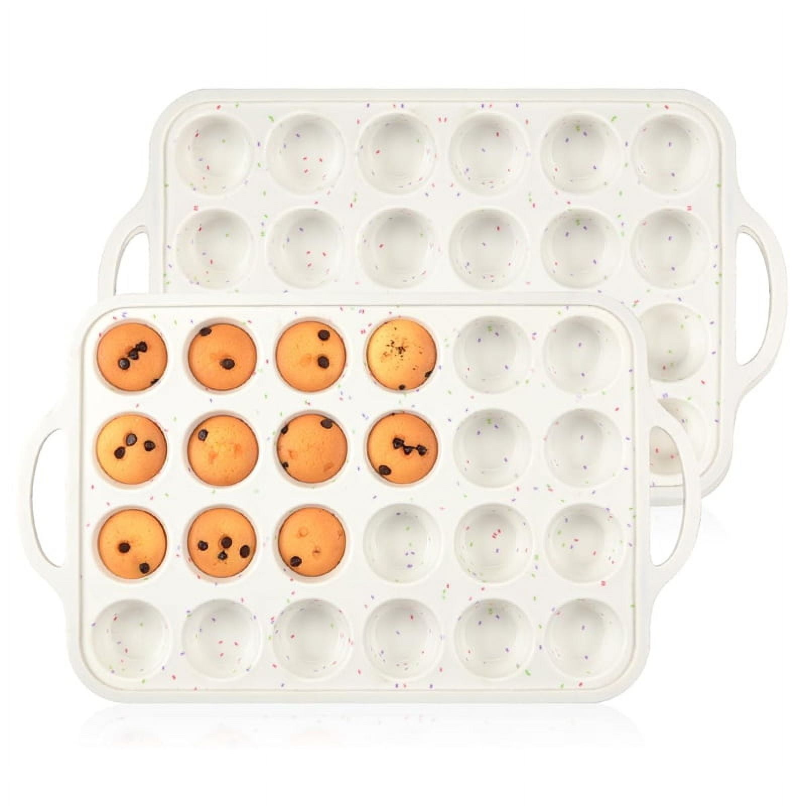 2 Pack Mini Muffin Pan, Reinforced Frame Mini Cupcake Pans - Walmart.com