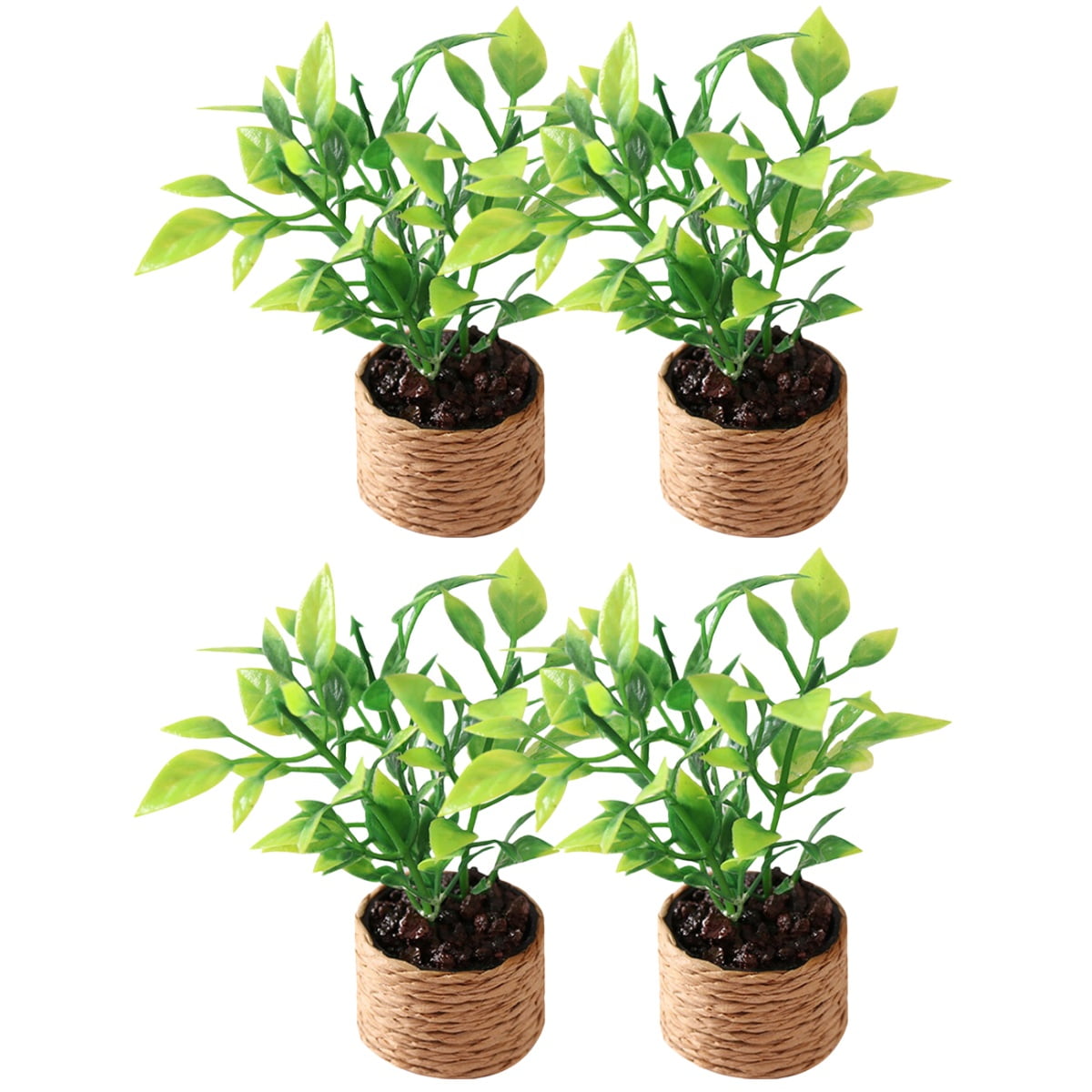 2 Pack Mini Orange Tree Garden Ornaments Indoor Artificial Plants ...