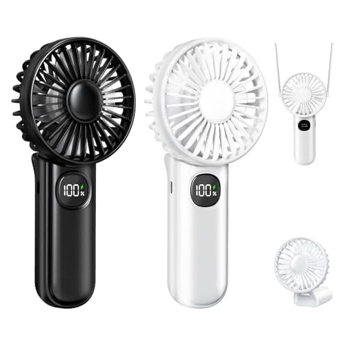 2-Pack Mini Portable Handheld Fan, 5 Adjustable Speeds Personal Fan ...