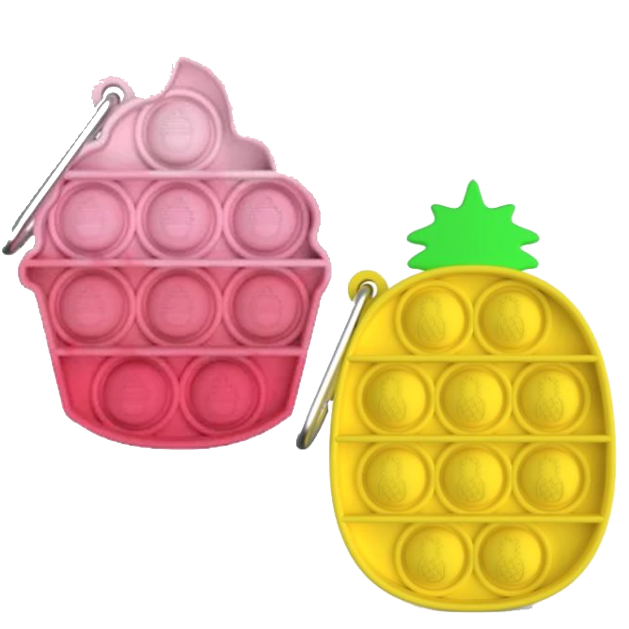 2 Pack Mini Push Pop Bubble Sensory Fidget Toy Keychains,Simple Fidget ...